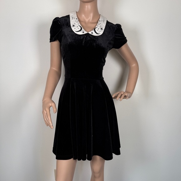 Hell Bunny | Dresses | Hell Bunny Black Velvet Moon Stars Mini Velvet ...